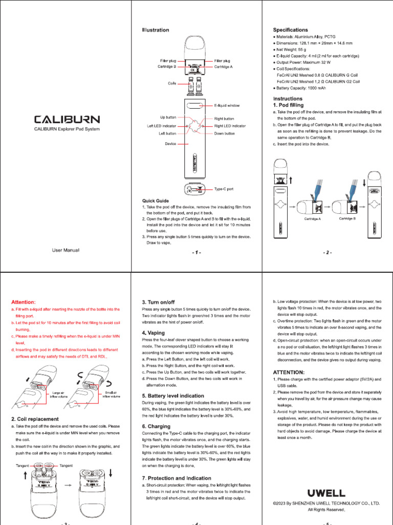CALIBURN Explorer Pod System User Manual | PDF