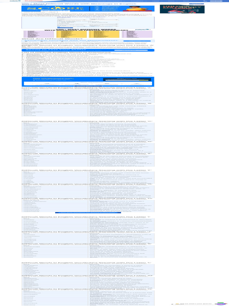 200+ Difficult Words in English Vocabulary | PDF | Vocabulary | English ...