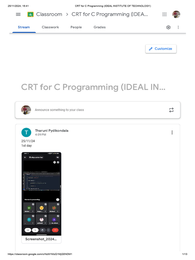 Crt for c Programming (Ideal Institute of Technology) | PDF