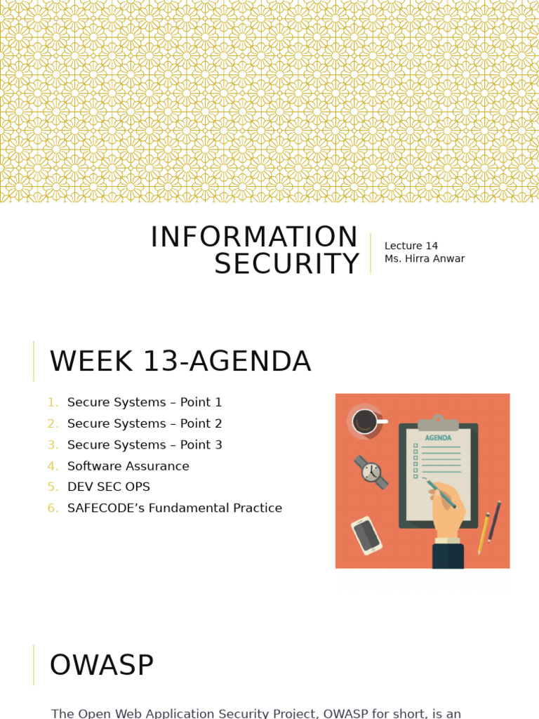 Week 14-Information Security_OWASP | PDF | Computer Security | Security