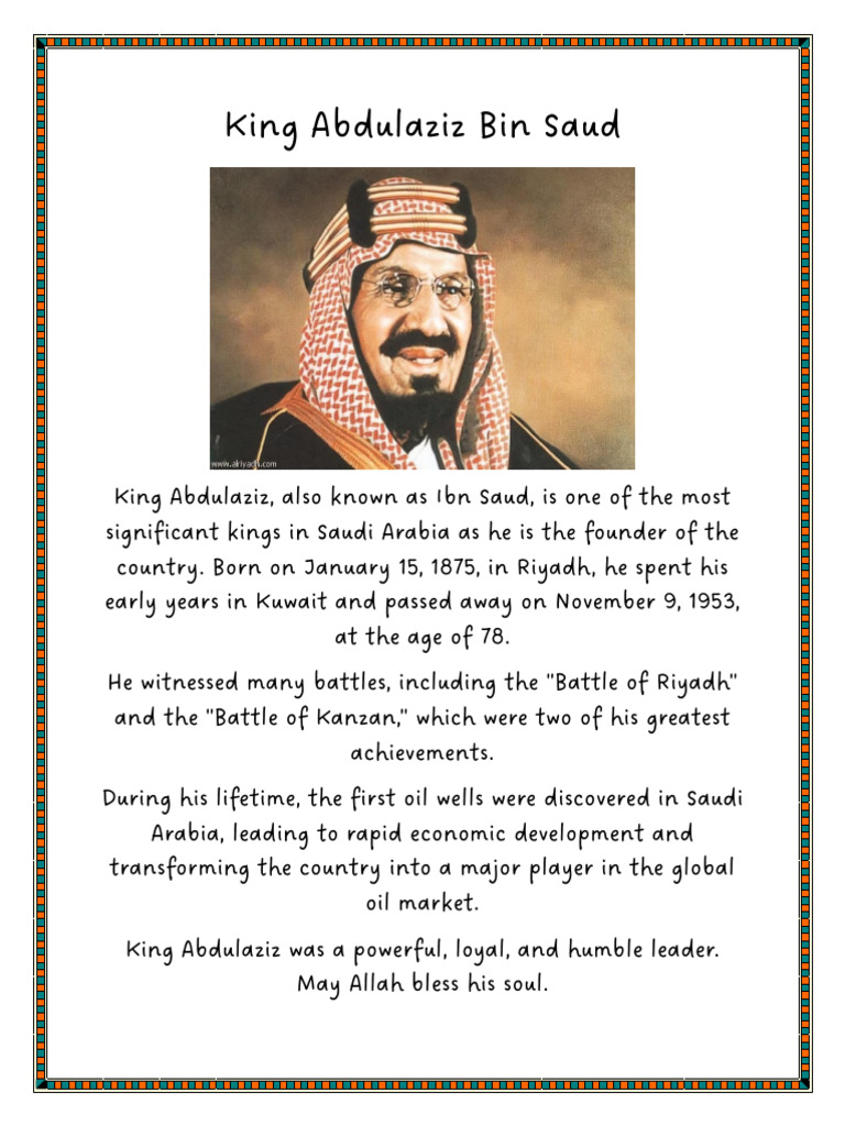 King Abdulaziz: Founder of Saudi Arabia | PDF