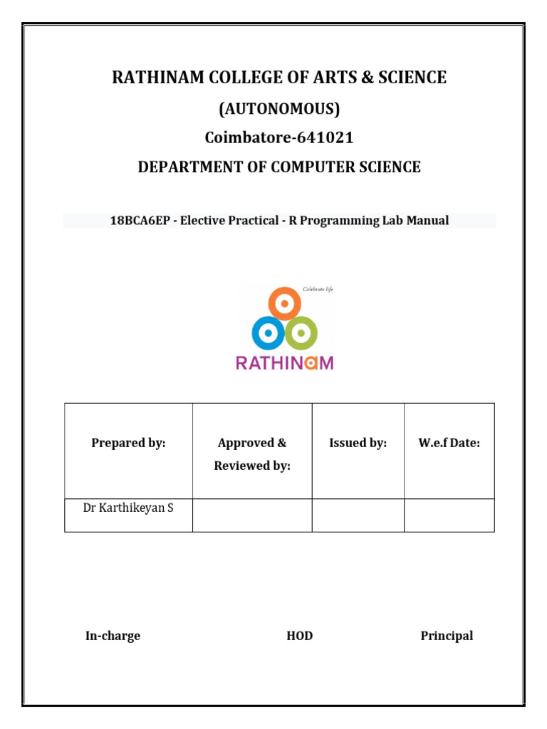 R Programming Lab Manual Pdf Coefficient Of Determination Dependent And Independent Variables