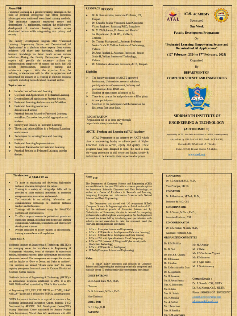 Sietk Cse Fdp Brochure | PDF | Artificial Intelligence | Intelligence ... Sietk Cse Fdp Brochure | PDF | Artificial Intelligence | Intelligence ...