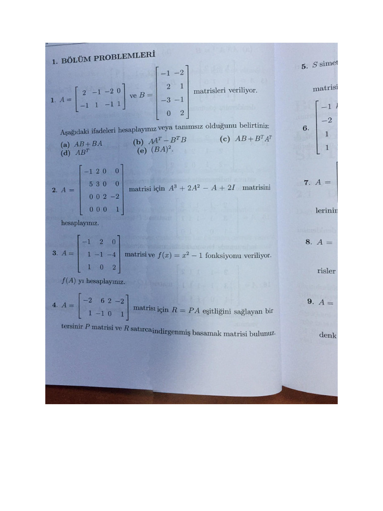 Lineer Cebir Ö4 | PDF