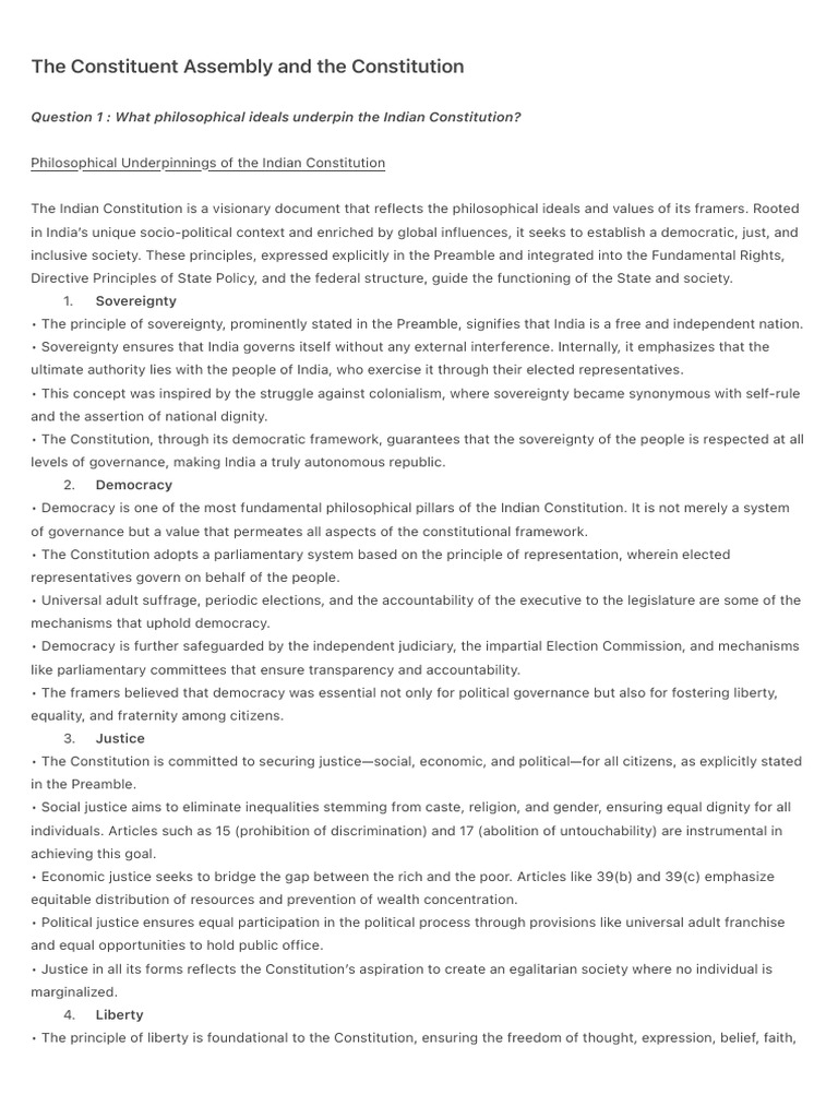 The Constituent Assembly and the Constitution | PDF | Citizenship | Constitution