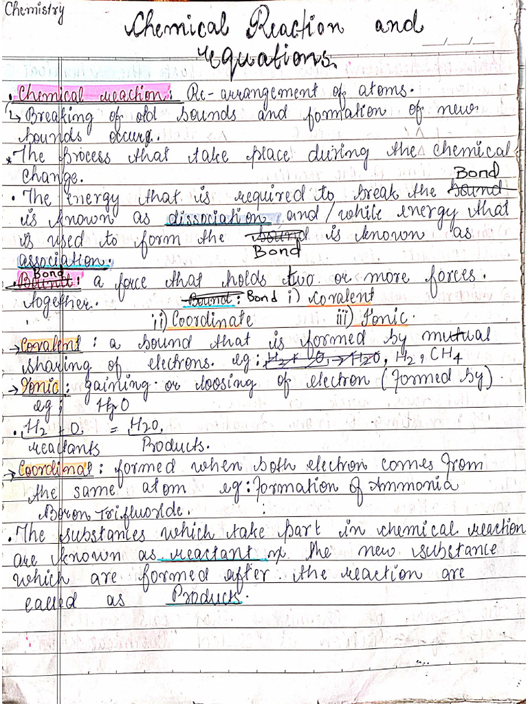 Chemical Reaction and Equations-1 | PDF