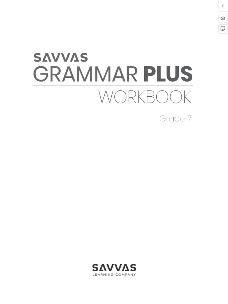 Grammar Workbook - Grade (7) Teacher Version Full Book | PDF