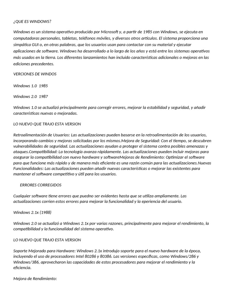 Evolución de Windows: Versiones 1.0 a 3.1x | PDF | Microsoft Windows | Windows 10
