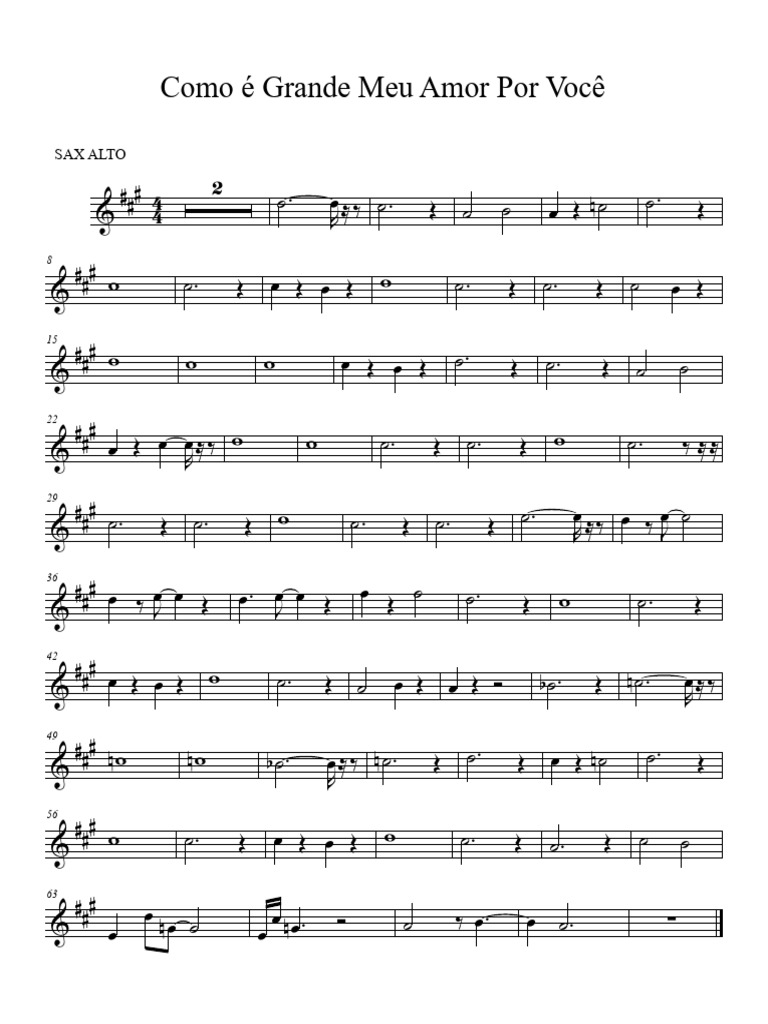 Como e Grande Meu Amor Por Voce SAX ALTO | PDF