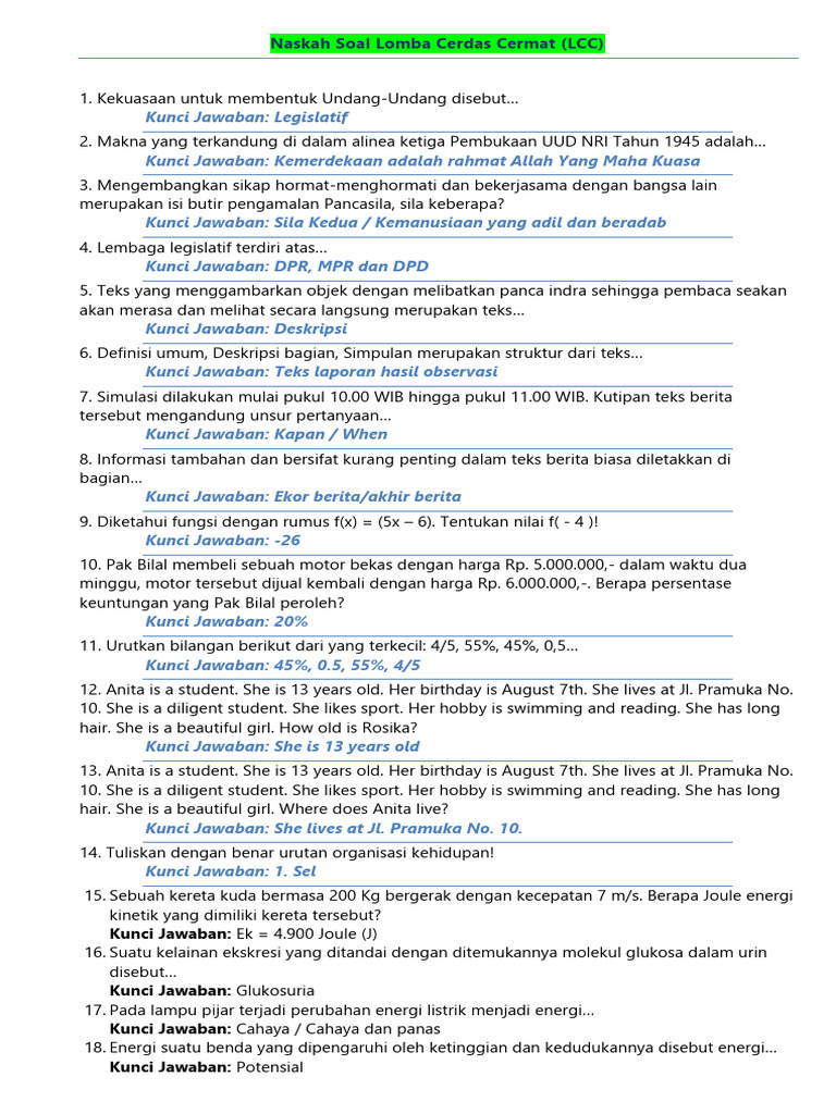 Soal LCC | PDF