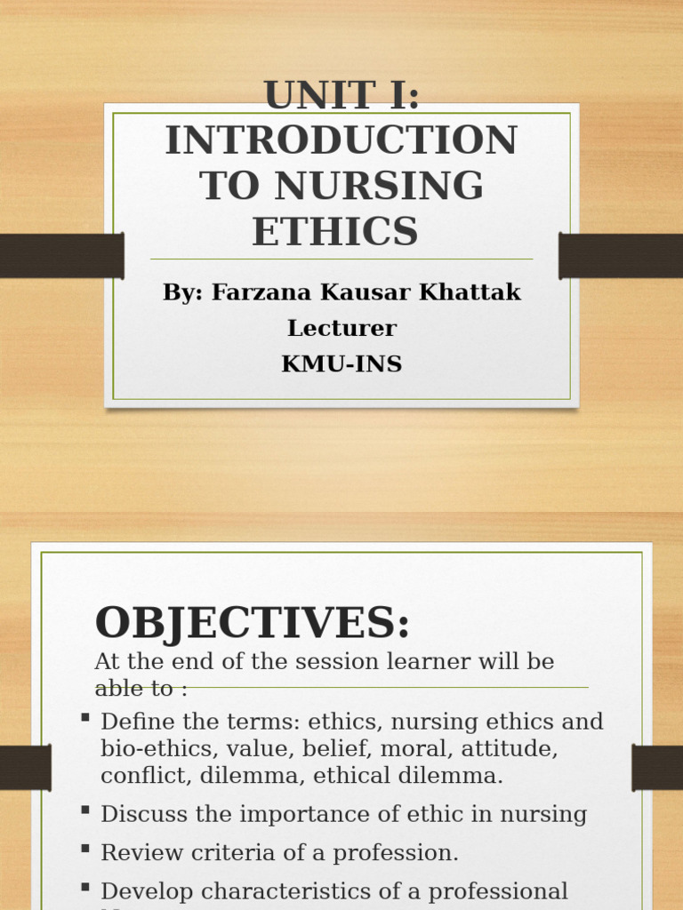Unit-01 Introduction To Nursing Ethics Provided by Immam Ud Din | PDF ...