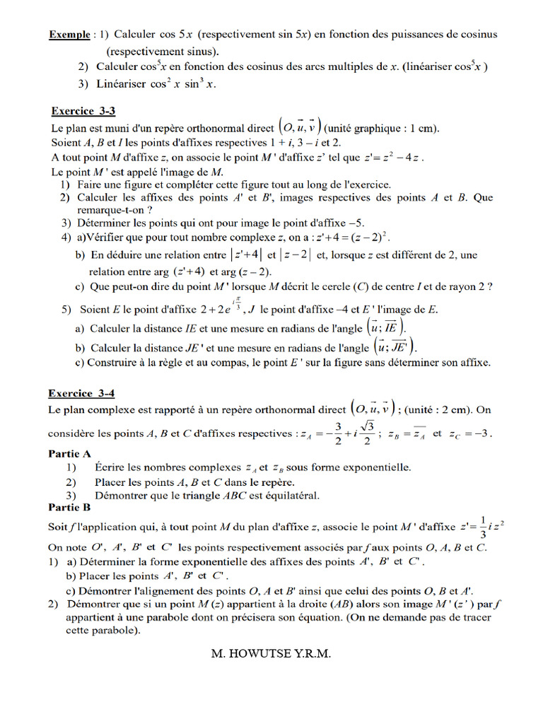 TD de Maths | PDF
