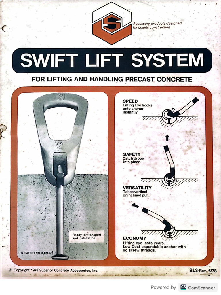 Swift Lift System Precast Concrete | PDF
