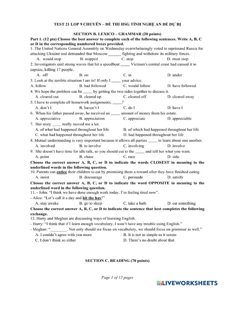Worksheet 1979690 | PDF