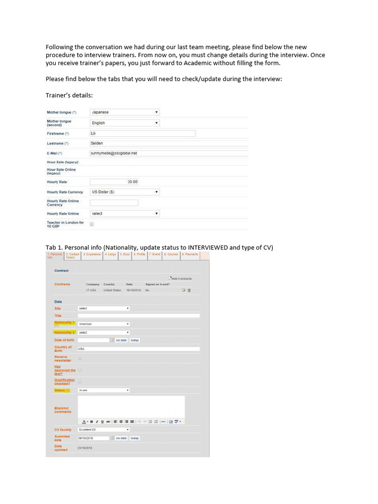 Interview Documentation | PDF