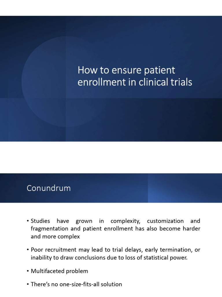 Patient Enrollment Strategies in Trials | PDF