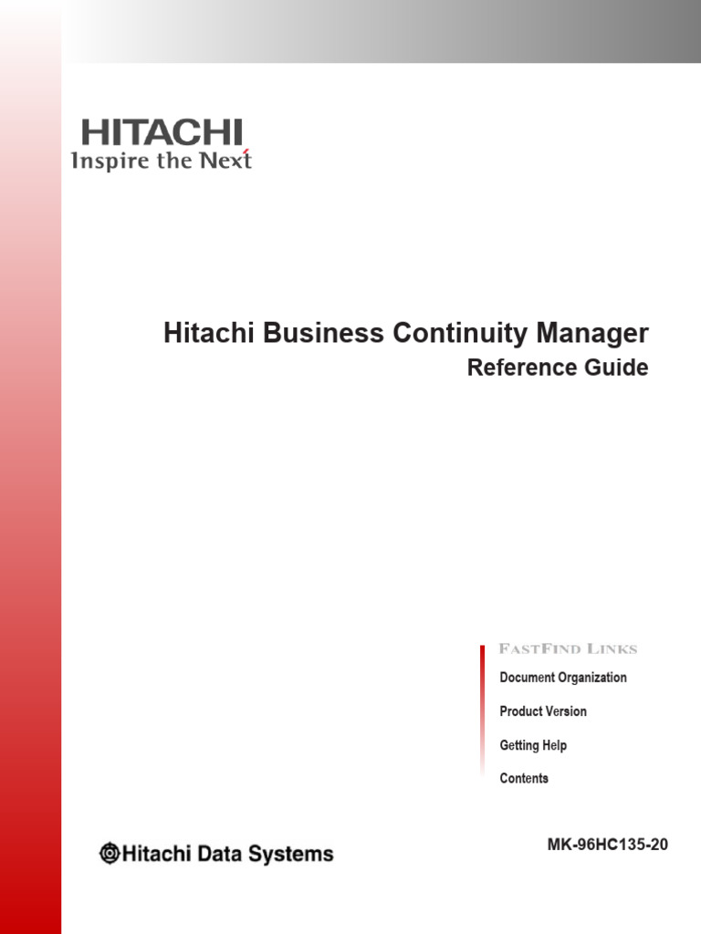 Hitachi Business Continuity Manager Reference Guide(MK 96HC135 20) | PDF | Computer File ...