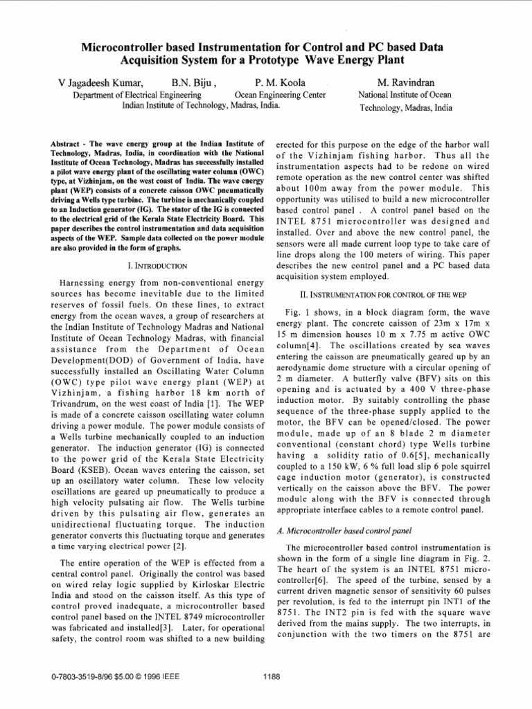 1996 Microcontroller Based Instrumentation for Control and PC Based ...