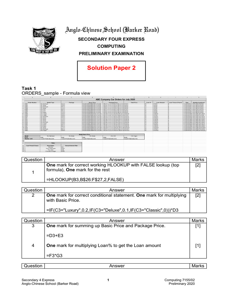 ACSBR 2020 Computing P2 Solution | PDF | Body Mass Index