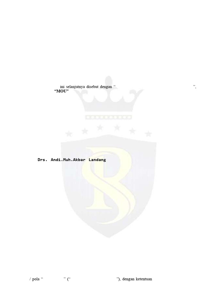 MOU PT. RSN - PT. TIMBA JAYA PUTRA MATAWOLI TTD | PDF