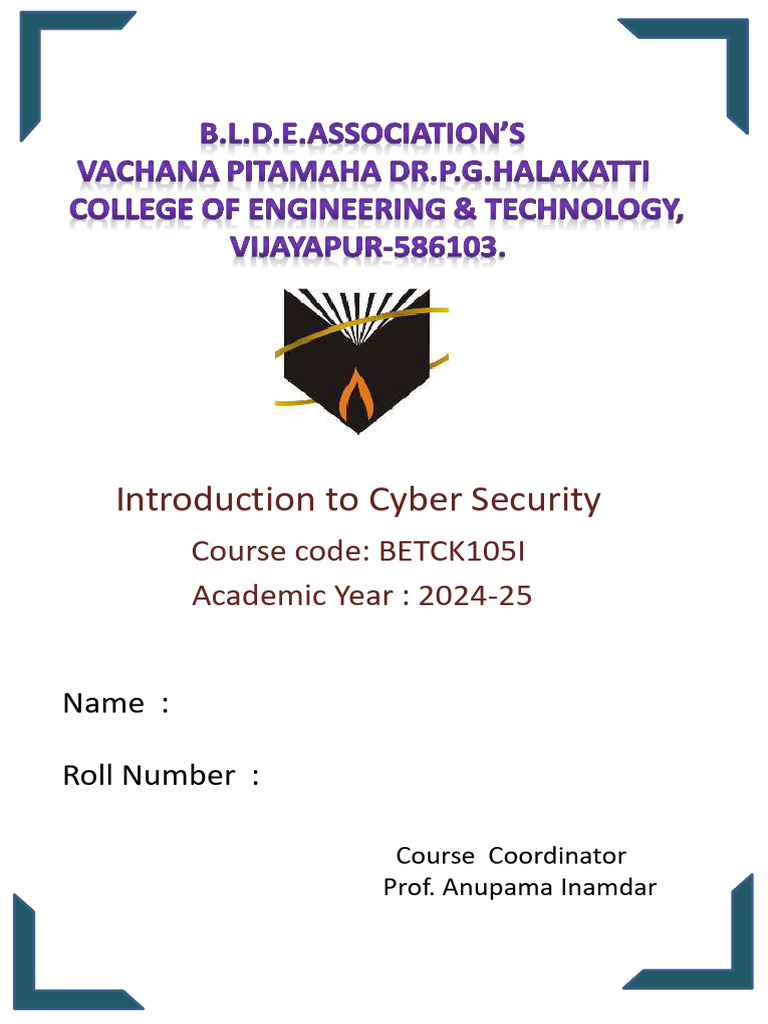 Cyber Security Front Page | PDF
