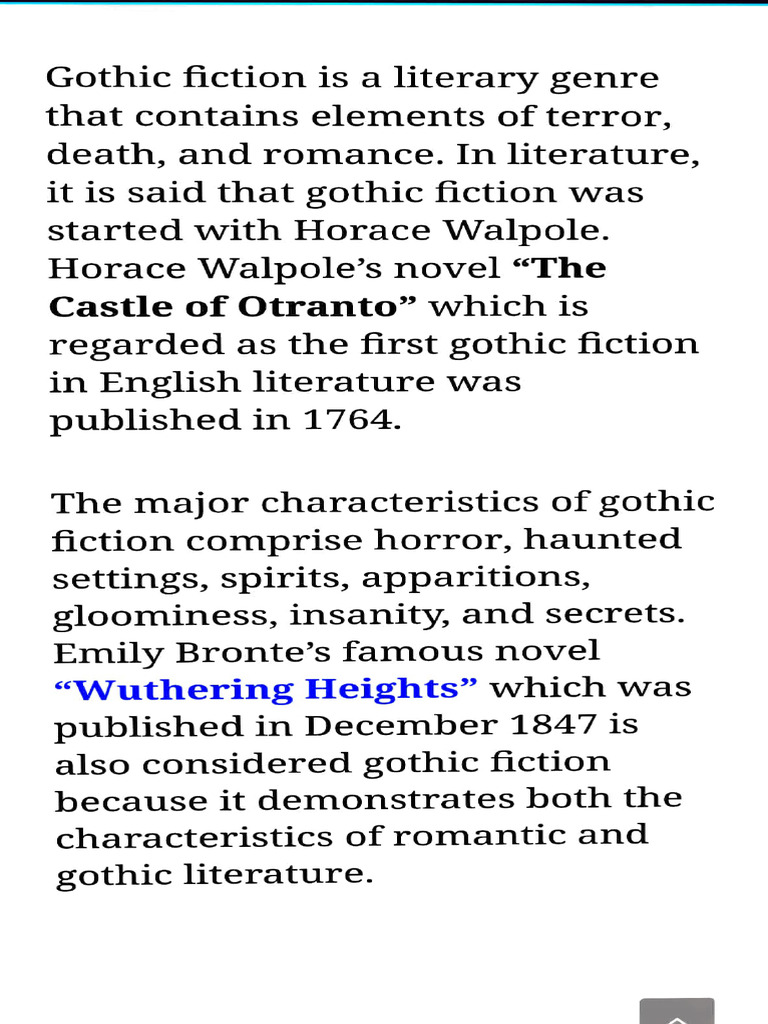 Gothic Fiction | PDF