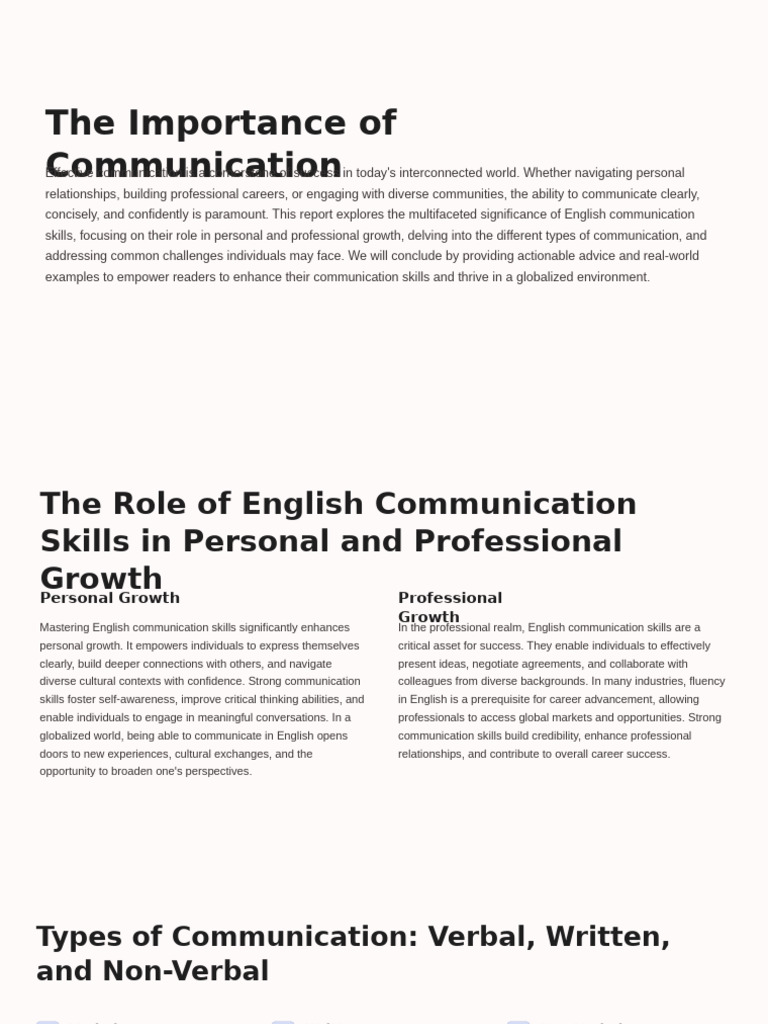 The Importance of Communication Skills in English | PDF | Communication ...
