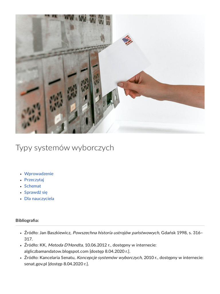 Typy Systemow Wyborczych | PDF