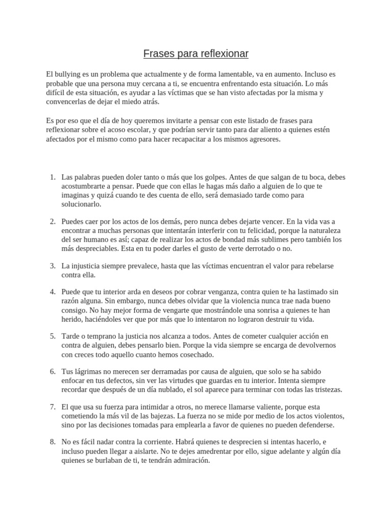 Bullying - Reflection | PDF