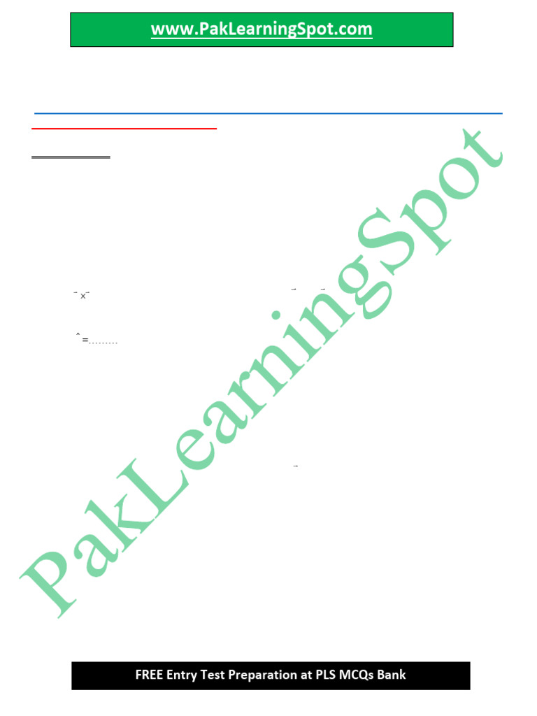 Nust Math Paper 01 PakLearningSpot | PDF | Matrix (Mathematics) | Physics