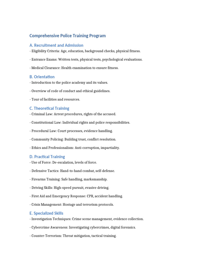 Comprehensive_Police_Training_Program | PDF | Police | Digital Forensics