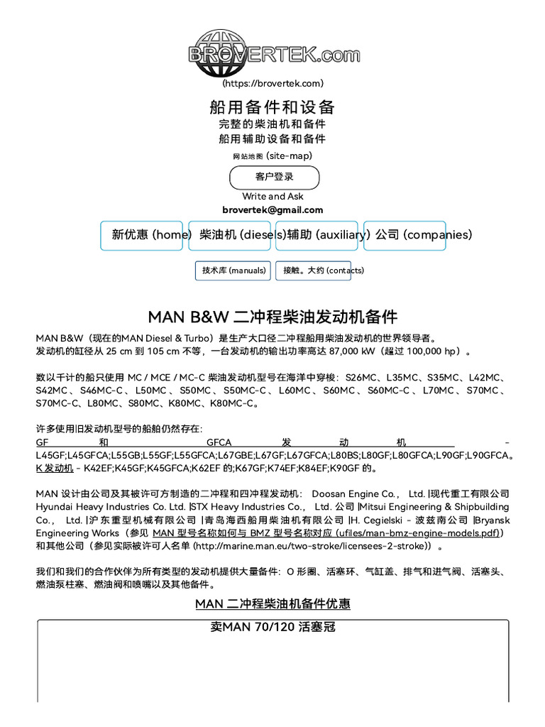 Man b&w 2-Str. 柴油机备件 | PDF