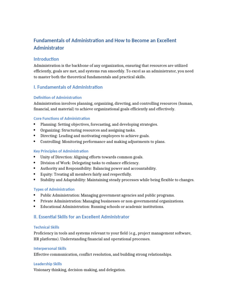 Fundamentals_of_Administration | PDF | Goal | Project Management