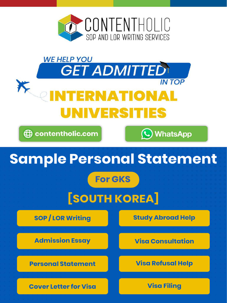 Personal Statement Sample For GKS South Korea | PDF