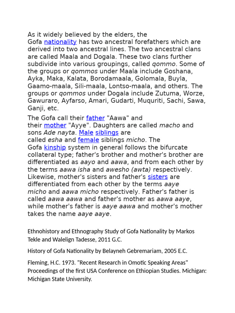 Gofa Cultures Biruk | PDF