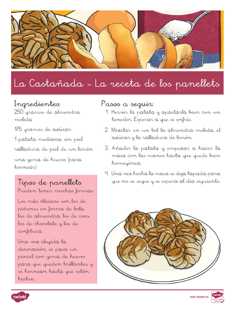 Receta Como Hacer Panellets - La Castanada | PDF