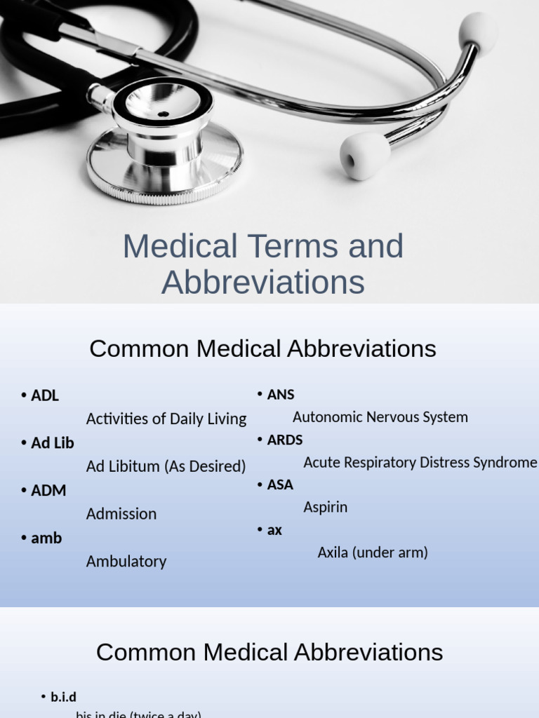 Medical Terms and Abbreviations | PDF | Heart Failure | Stroke