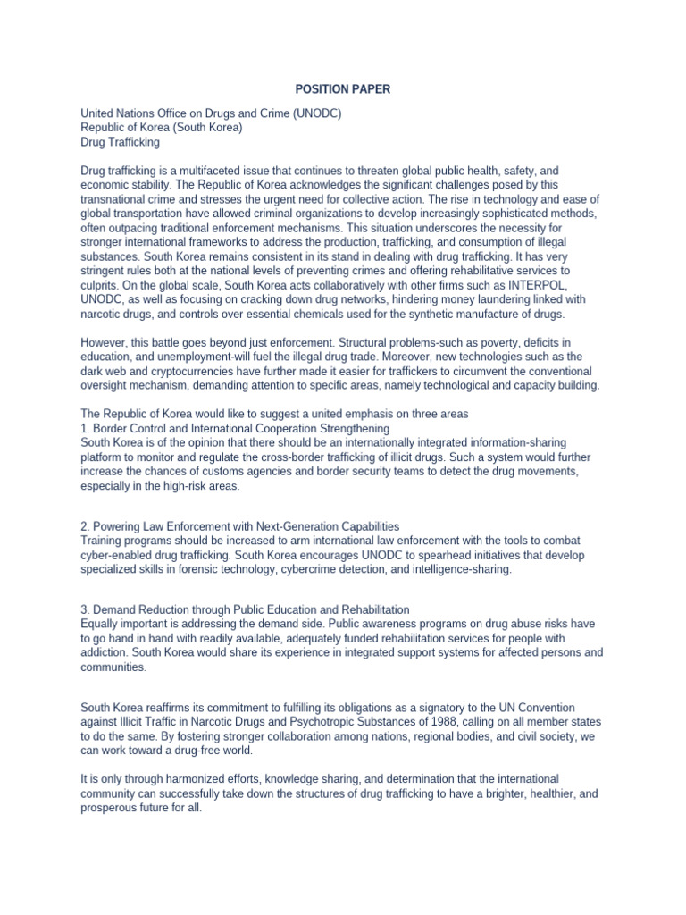 POSITION PAPER | PDF | Illegal Drug Trade | Crimes