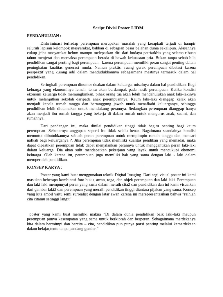 Script Divisi Poster LIDM | PDF