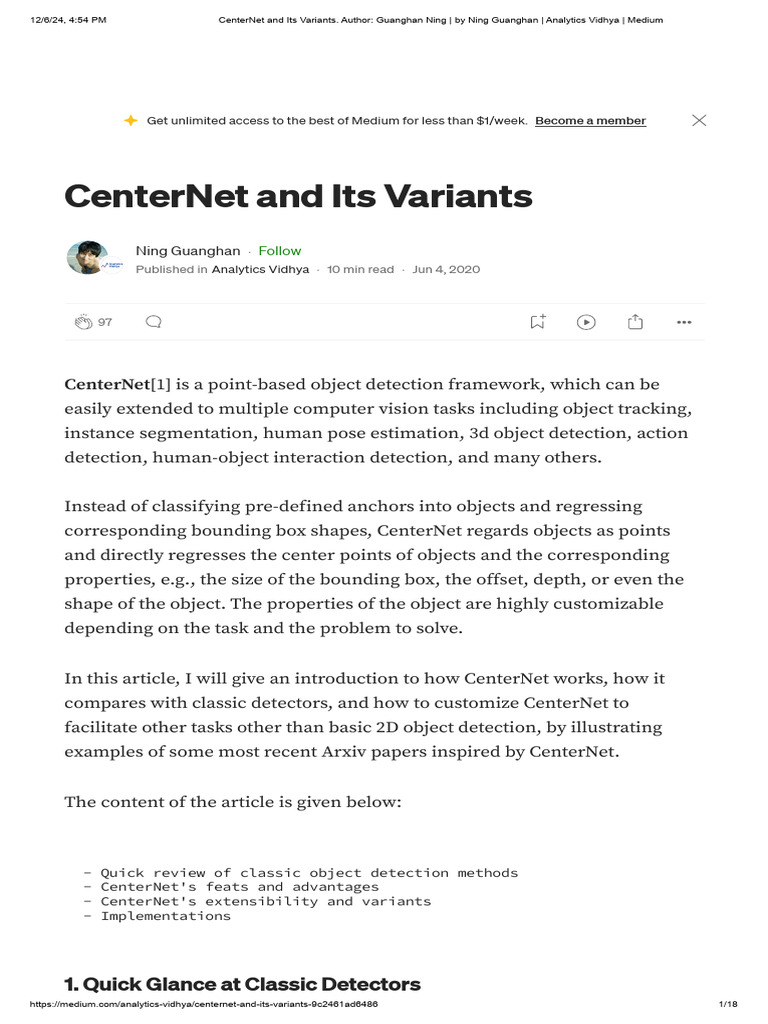 CenterNet and Its Variants. Author - Guanghan Ning - by Ning Guanghan - Analytics Vidhya ...