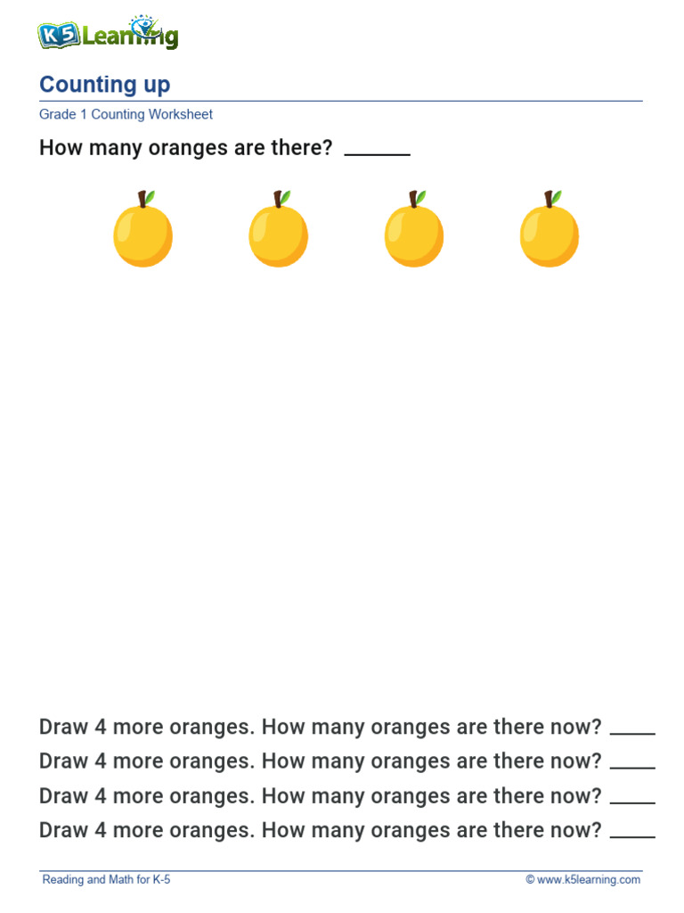 Grade 1 Counting Questions D | PDF