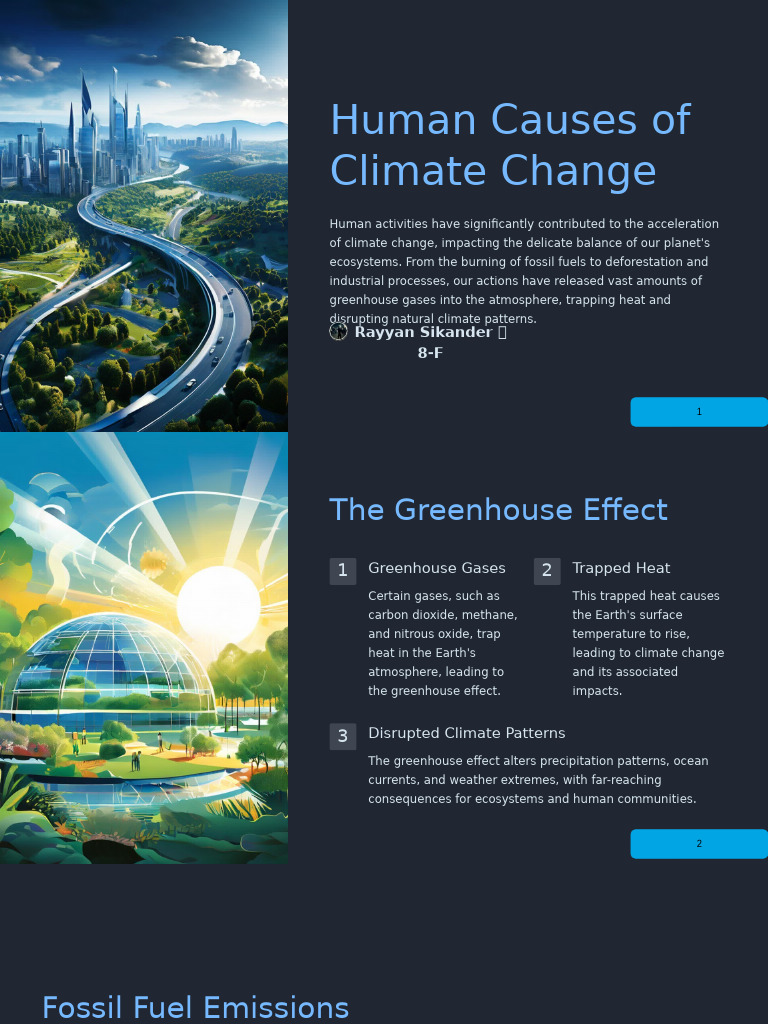 Human Causes of Climate Change by One and Only Rayyan Sikander | PDF ...