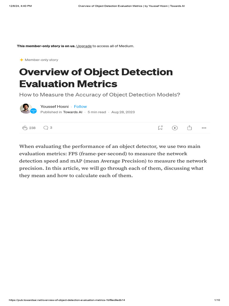 Overview of Object Detection Evaluation Metrics - by Youssef Hosni - Towards AI | PDF | Receiver ...