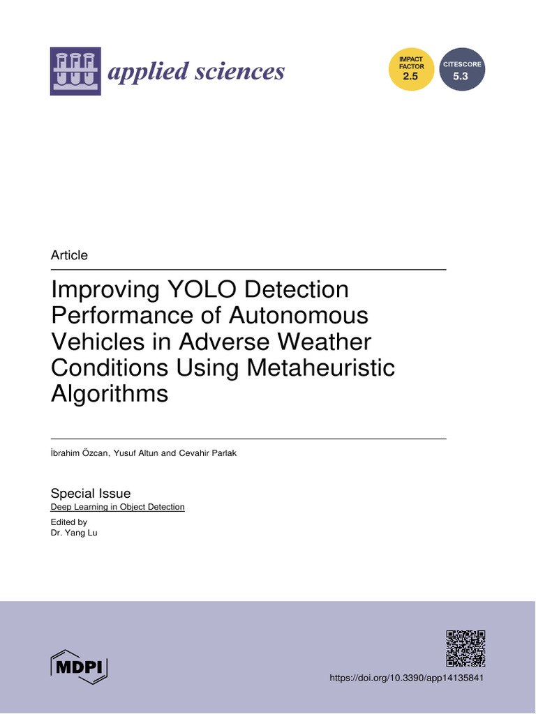 Applsci 14 05841 With Cover | PDF | Sensitivity And Specificity | Applied Mathematics