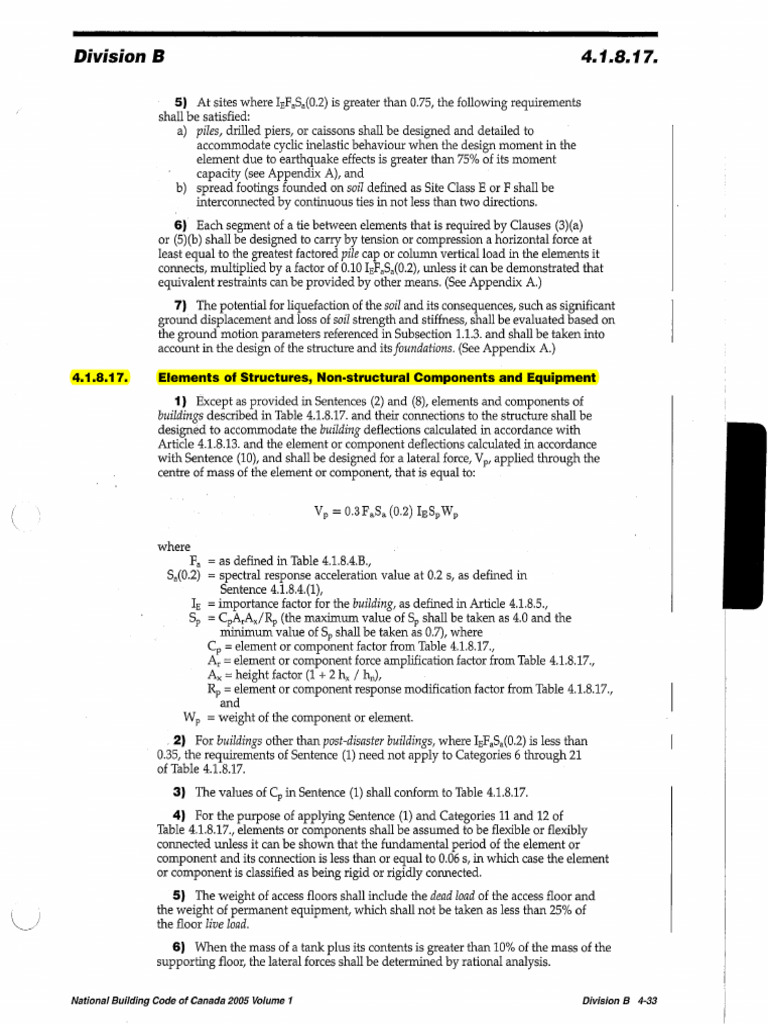 2005 Canadian Code Seismic Formula | PDF | Deep Foundation | Force