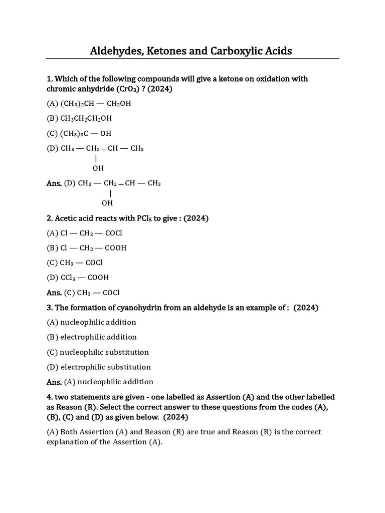 Aldehyde Ketone and Car Boxy Lic Acids | PDF | Physical Sciences ...