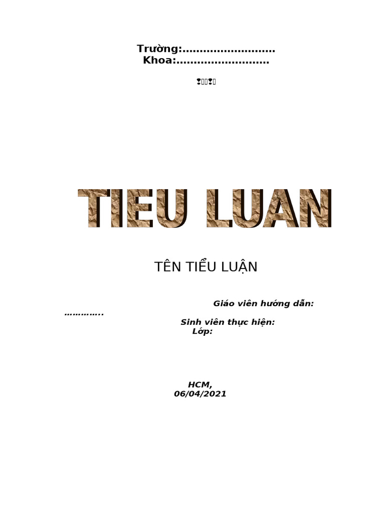 Tai Mau Bia Word Lam Tieu Luan Mau So 5 | PDF