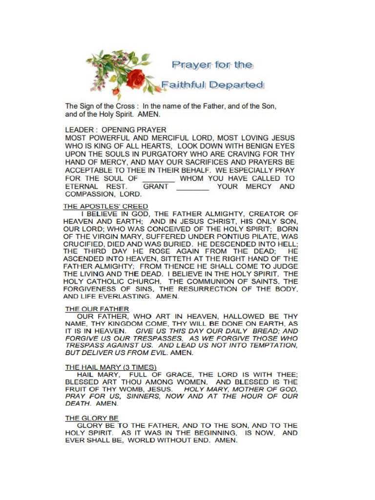 Prayer For The Faithful Departed | PDF