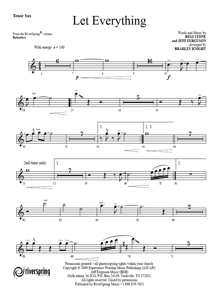 Let Everything - Tenor Sax | PDF | Freedom Of Expression Law ...