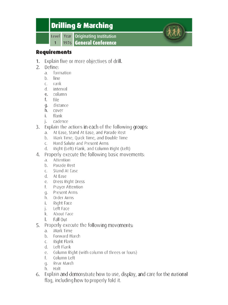 Drilling and Marching Honor | PDF | Flag